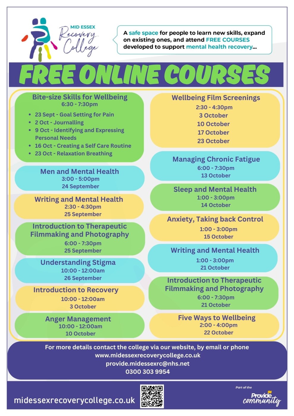Mid Essex Recovery College Courses - Essex Working Well